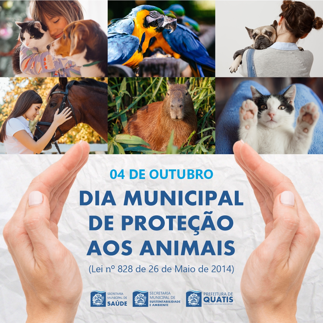 4 DE OUTUBRO - DIA MUNICIPAL DE PROTEÇÃO AOS ANIMAIS – Prefeitura ...