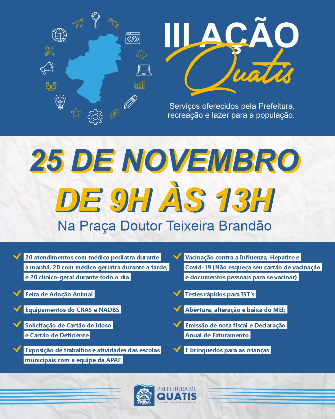 EVENTO ‘AÇÃO QUATIS’ EM COMEMORAÇÃO AO ANIVERSÁRIO DA CIDADE ...