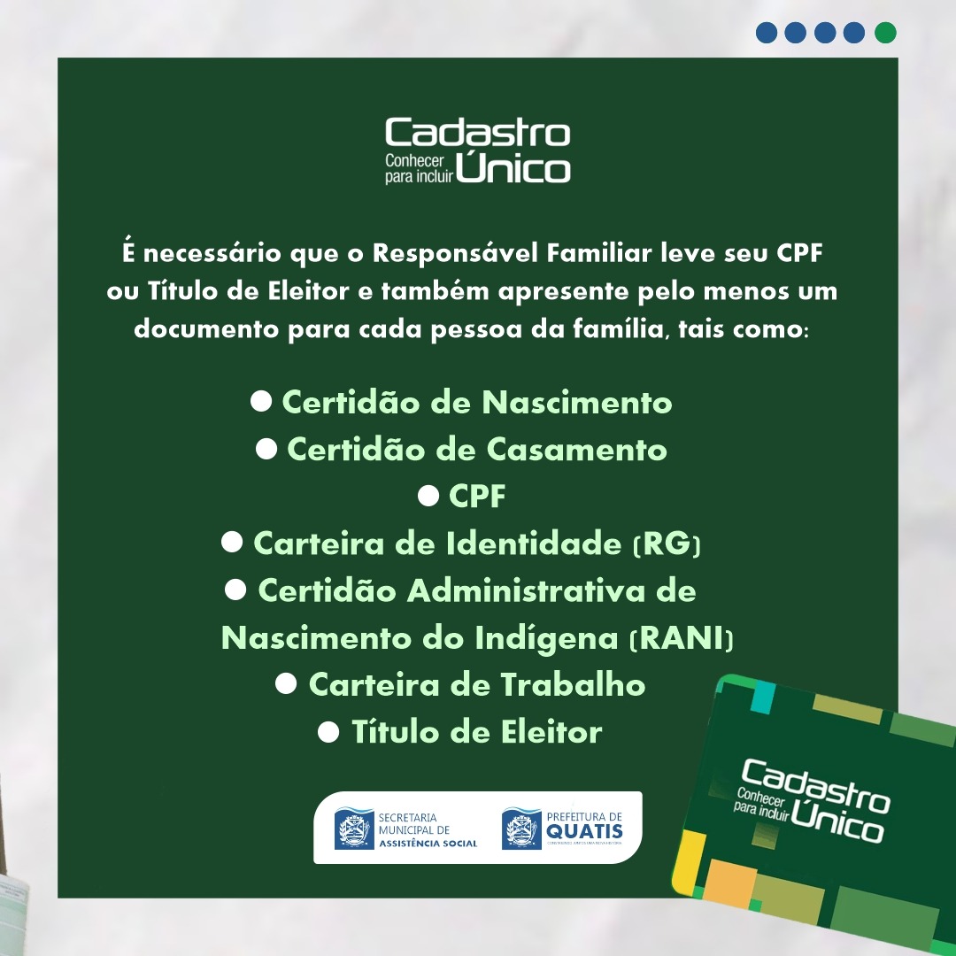 VOCÊ SABE O QUE É O CADASTRO ÚNICO E COMO SE CADASTRAR? – Prefeitura ...